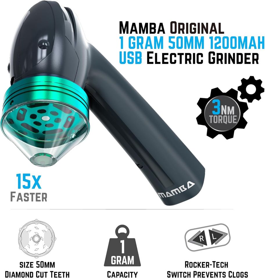 Electric Herb Grinder – USB Rechargeable Spice Grinder, 1G Portable ...