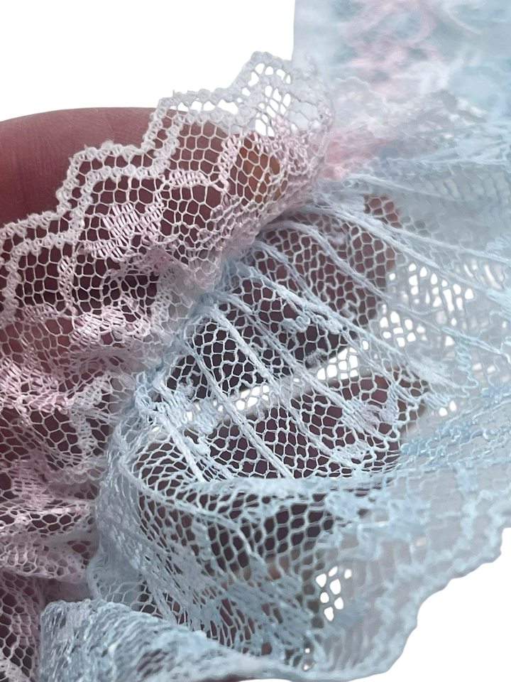 Vintage 7 Yd 8" "Famous Lace" Pink, Cream & Baby Blue Colors, New Old ...