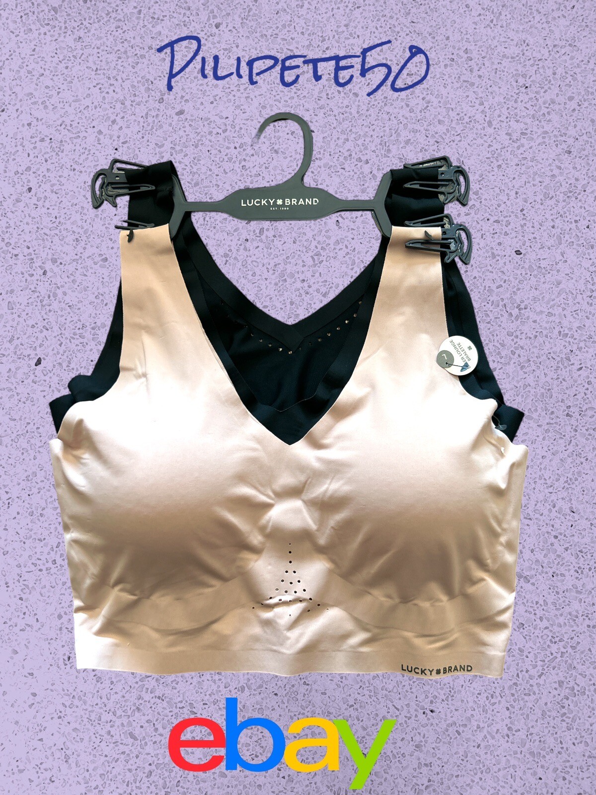 Lucky Brand Set of 2 Seamless Laser Cut Bras LVD19052 Sze L~ Perforated ...