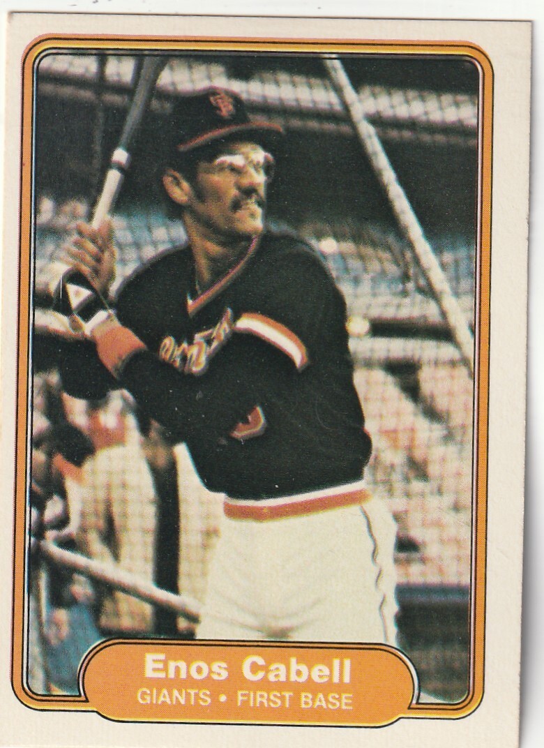 FREE SHIPPING-MINT-1982 Fleer Enos Cabell #386 GIANTS PLUS BONUS CARDS ...