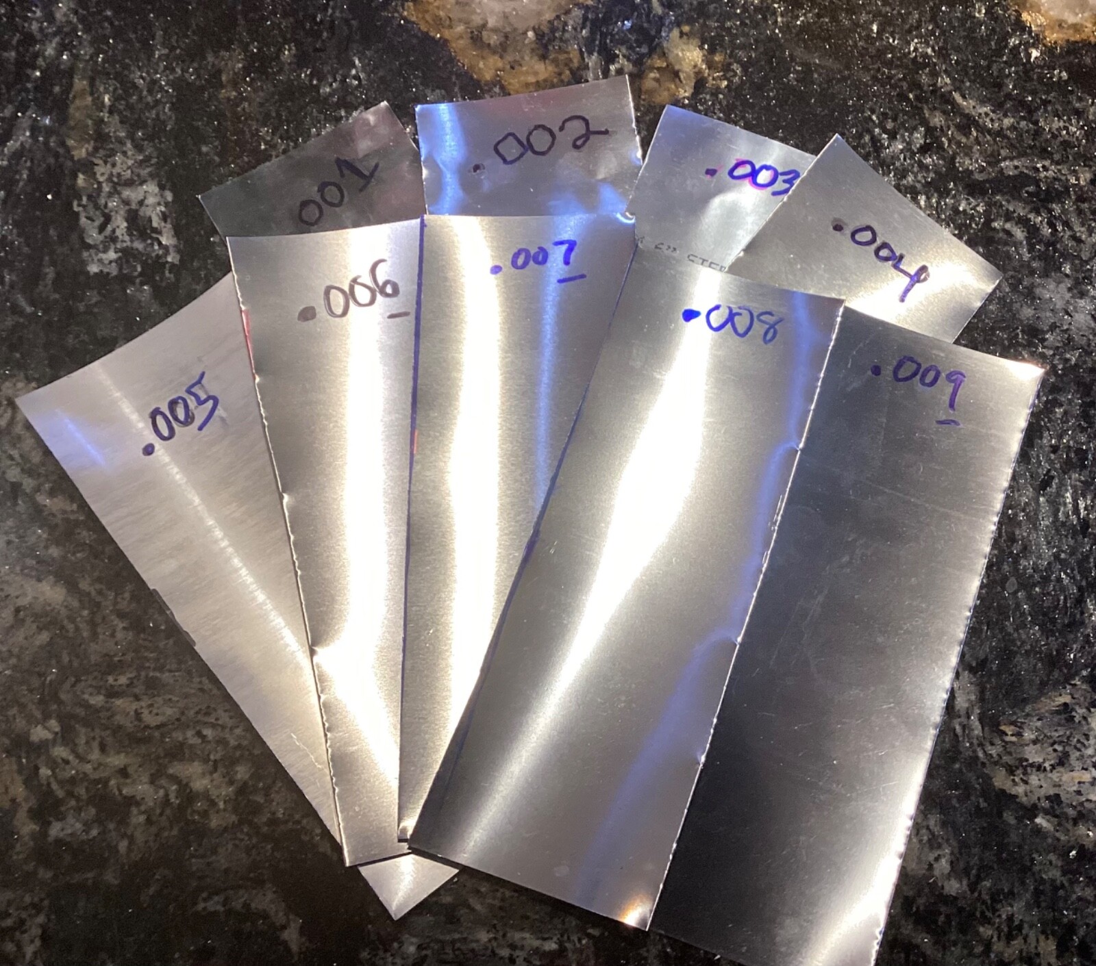SHIM STOCK ASSORTMENT (9 SIZES .001 - .009) PRECISION BRAND STEEL | eBay