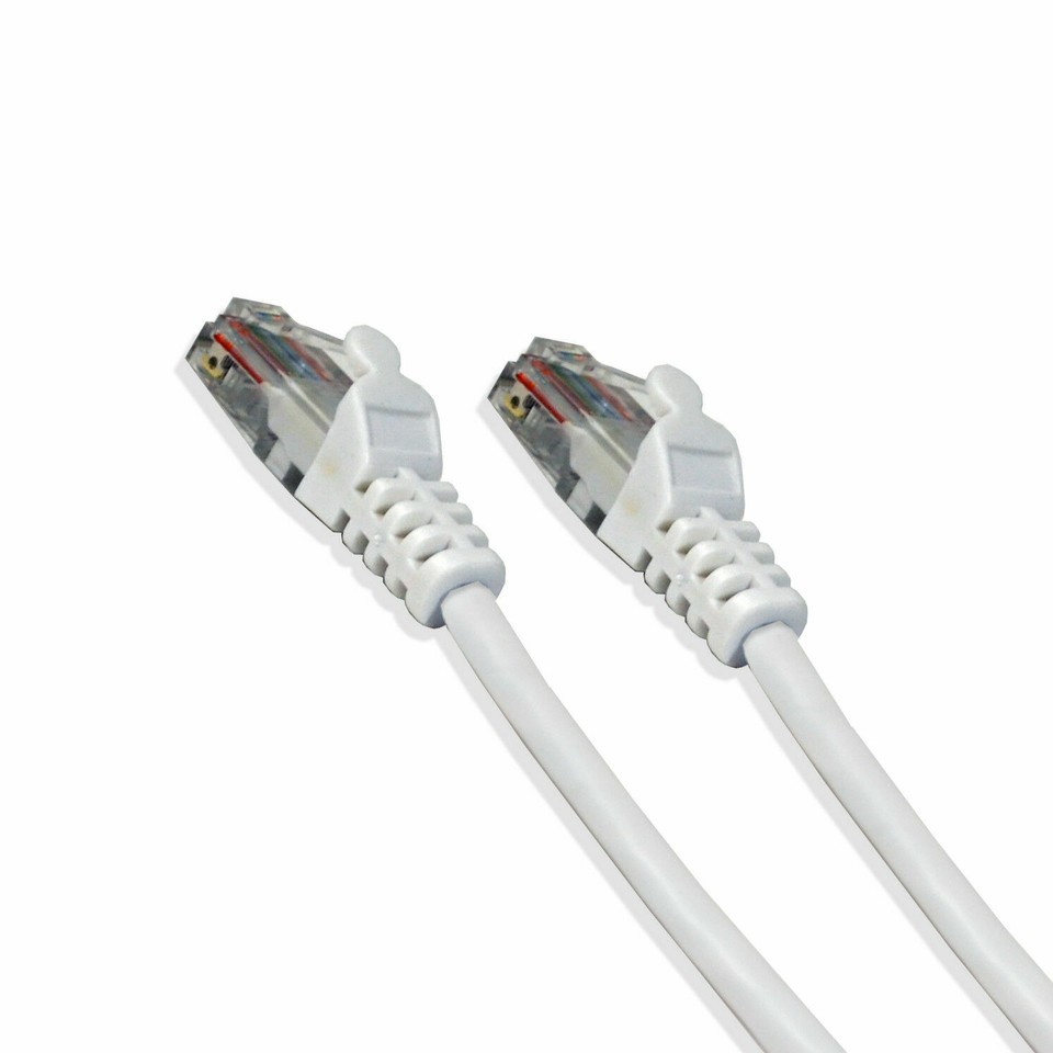 CAT5e 24 Gauge White 100ft 350Mhz UTP Patch Ethernet Network Cable Wire ...