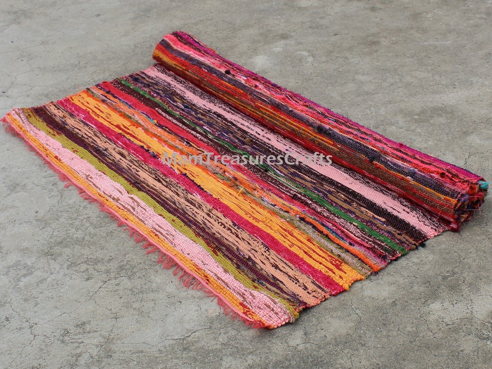 Chindi Rug Area Rag Rug Home Decor Bohemian Large Indian Carpet Floor ...