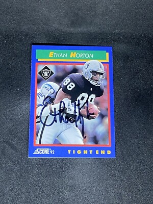 Ethan Horton 1992 Score #97 Los Angeles Raiders Auto Autographed Signed ...