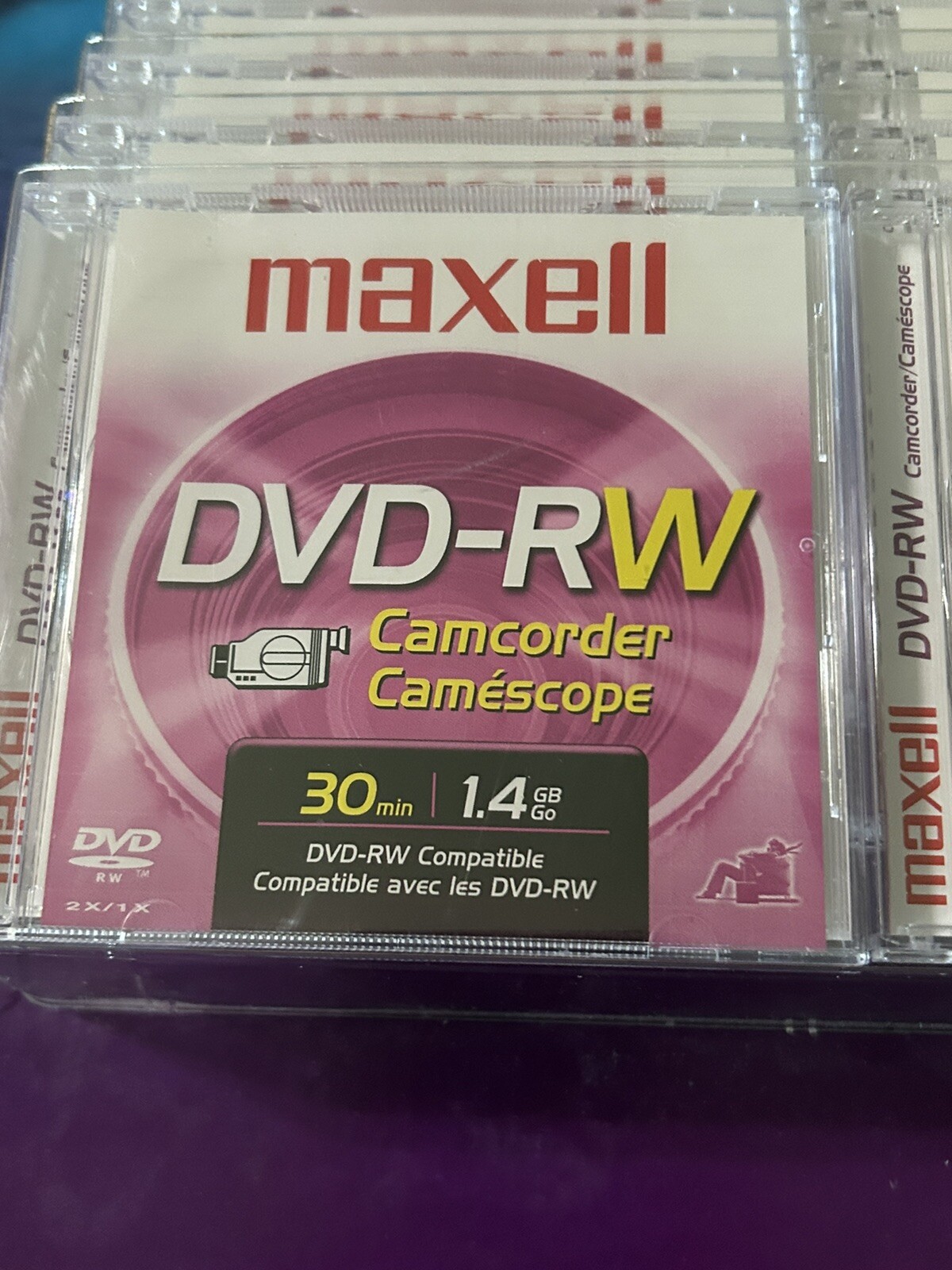 12 Maxell Dvd-rw Camcorder Rewritable Discs 30 Min 1.4 GB Each for sale ...