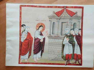 Mittelalter Egbert Codex (um 980) Jesu Streitgespräch mit Juden Poster ...