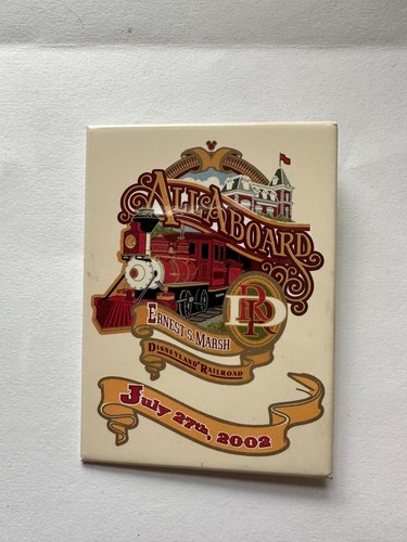 Disney 2002 All aboard, Ernest's Marsh Disneyland Railroad pin back ...