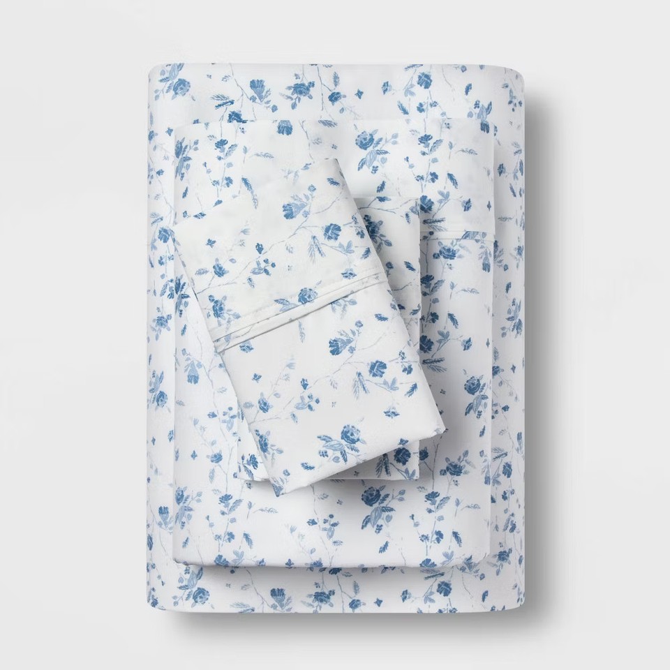 400 Thread Count Floral Print Cotton Performance Sheet Set - Threshold ...
