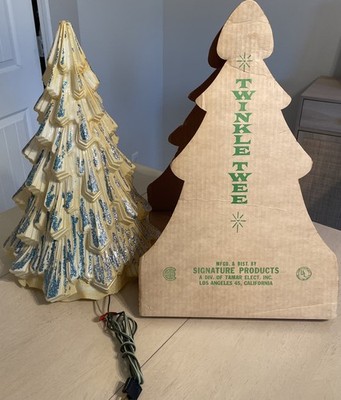 Vtg TWINKLE TWEE Christmas Tree Signature Products -Glitter Lighted ...
