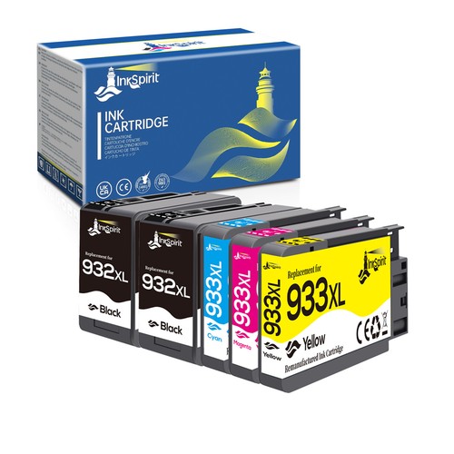 5 Pack 932XL 933XL Ink Cartridges for HP OfficeJet 6600 7510 7600 7612 ...