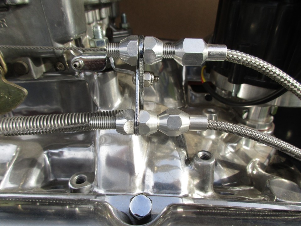STAINLESS STEEL THROTTLE TH 350 KICK DOWN CABLE & BRACKET HOT ROD #6054 ...
