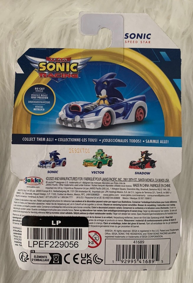Sonic The Hedgehog - Sonic Speed Star - Sonic Team Racing Cars Jakks ...