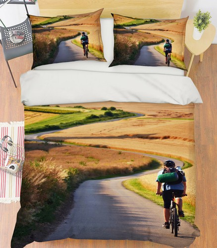 3D Road Cycling ZHUA4681 Bed Pillowcases Quilt Duvet Cover Set Queen ...