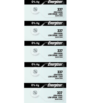 Energizer 337 SR416SW Silver Oxide Watch Battery (5 Pack) | eBay