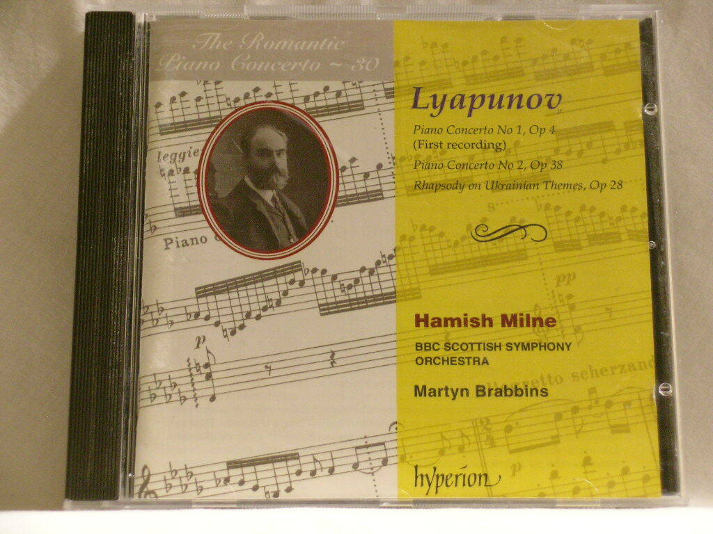 SERGEI LYAPUNOV Piano Concertos 1 & 2 HAMISH MILNE Martyn Brabbins ...
