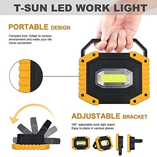 Rechargeable LED Work Light 30W 2000LM Portable Waterproof 2 Pack | eBay