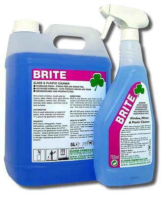 Brite - Clean Glass Window Mirror Steel Plastic Cleaner - Grease & Dirt ...