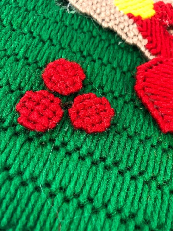 Vintage Rudolph In Wreath Wall Hanging Plastic Canvas Pattern Kit 13" x ...