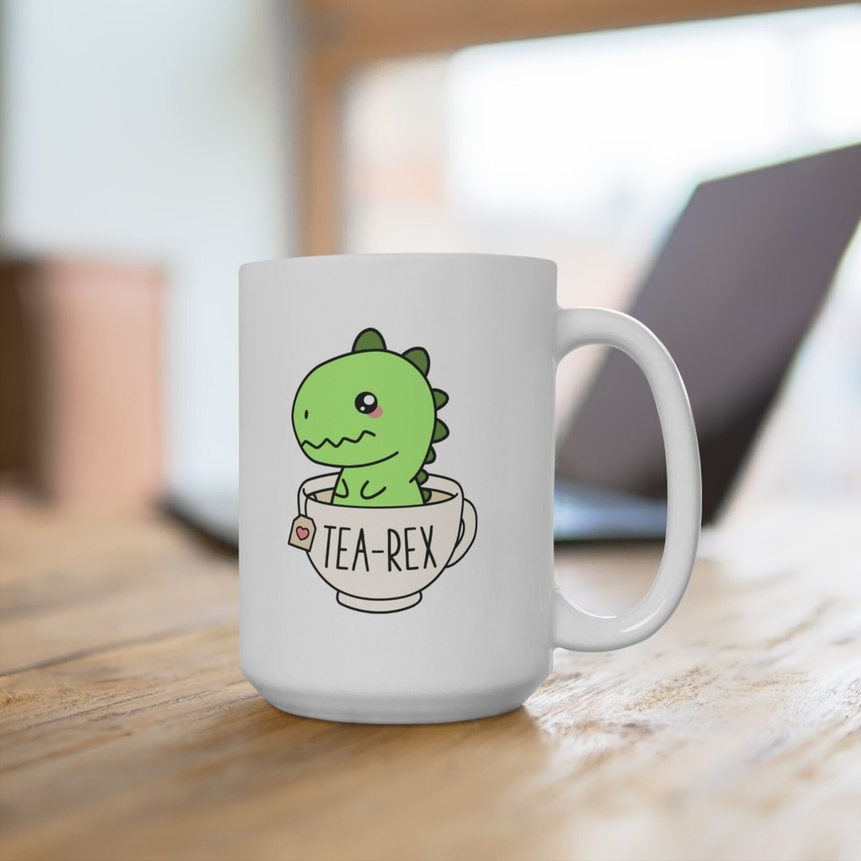 TEA-Rex Mug, Cute Dino Mug, Funny Dinosaurs tea mug, Novelty coffee mug | eBay
