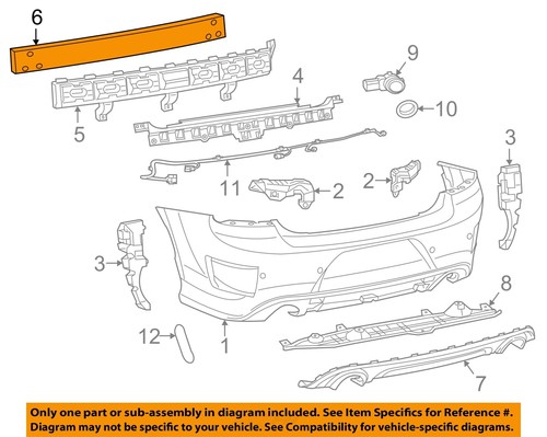 Rear Bumper-Impact Bar Reinforcement Beam Support Rebar 68209675AA | eBay