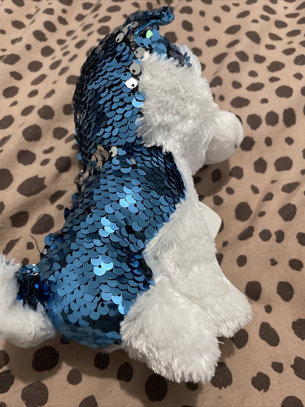 Slush Sequin TY Dog Beanie Babies Flippables Plush stuffed animal 6 ...