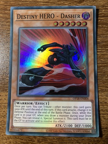 OP18-EN004 Destiny HERO -Dasher Super Rare UNL Edition YuGiOh Card | eBay