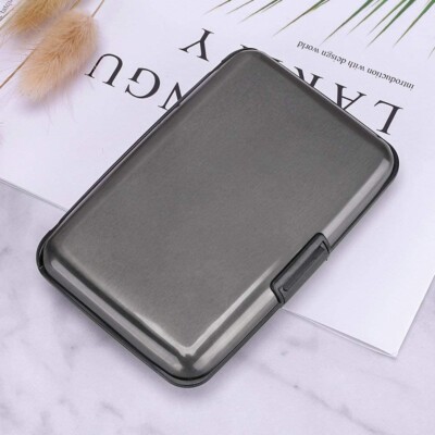 Gun Metal - Metal Wallet Credit Card Holder, Women Men Aluminum RFID ...