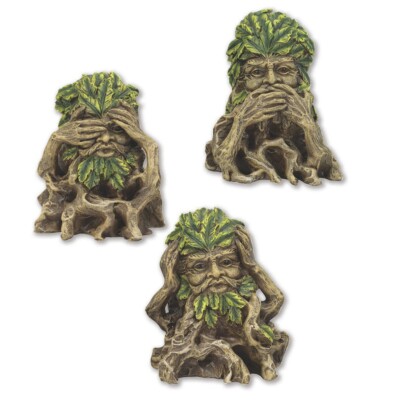 Set of 3 "See No Evil, Hear No Evil, Speak No Evil" Tree Ents Garden ...