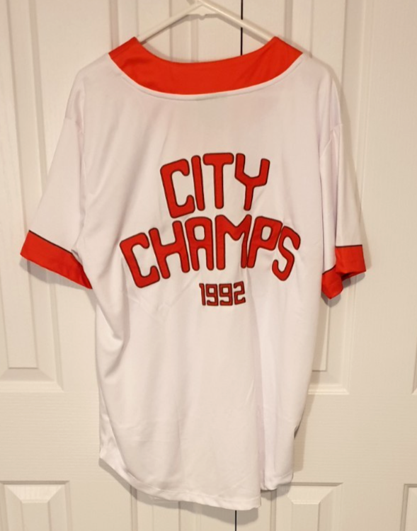 THE SIMPSONS Springfield Isotopes Baseball Jersey White/Red TV Show ...