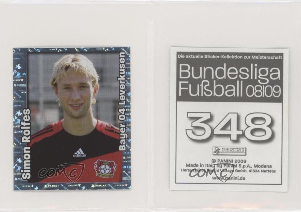 2008-09 Panini Bundesliga Fussball Album Stickers Simon Rolfes #348 ...