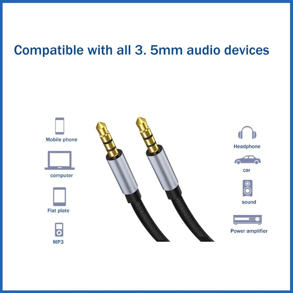 1 Pcs 3.5mm Male to Male Car Audio Cable 1M Connecting Cable Audio ...