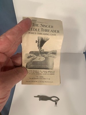 Rare The Singer Needle Threader with original instruction sheet c1922 ...