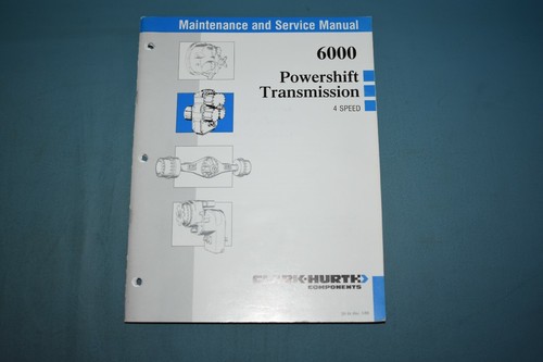 Clark-Hurth 6000 Powershift Transmission 4 Speed Maintenance Service ...