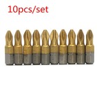 10Pcs 1/4" Hex Shank Long 25mm PH2 Phillips Anti Slip S2 Screw Driver ...