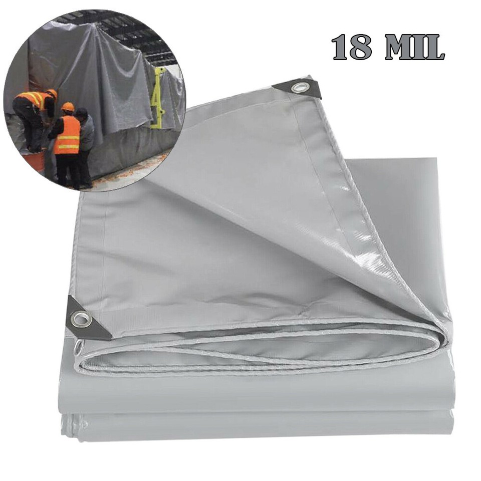 20 Mil Heavy Duty Tarp PVC Premium Vinyl Coated Tarpaulin Tent Shade w ...