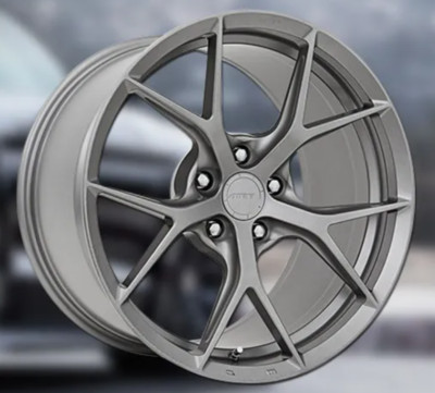 19" MRR FS06 Matte Silver Staggered Concave Wheels Ford Mustang S197 ...