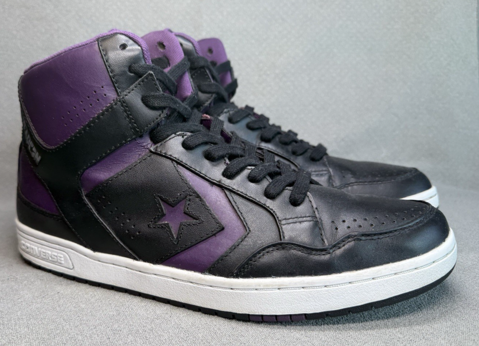 Size 13 - Converse Weapon 86 Mid Basketball Shoes Men's Black/Purple | eBay