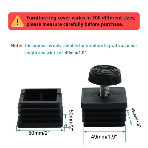 Plastic Square Adjustable Furniture Leveling Foot Insert 50 x 50mm 4 ...