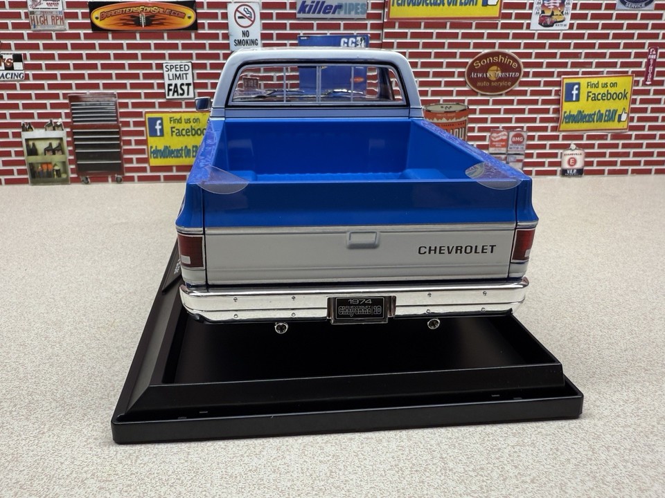 1974 C10 Cheyenne Super Pick-up Truck Blue & White C10 Square Body 1/18 ...