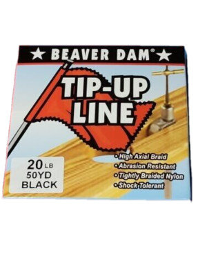 1 Beaver Dam Tip-Up Line High Axial Braid 20 LB X 50YD Black Fishing ...