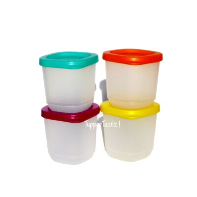 Tupperware Petite Squares Cubix Solid Start Freezer Set Baby Food Mini ...