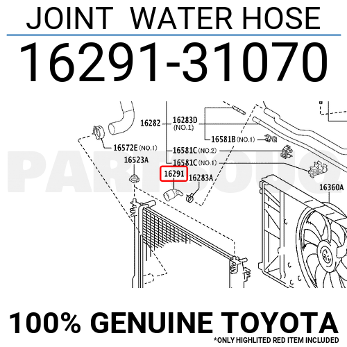 1629131070 Genuine Toyota JOINT WATER HOSE 16291-31070 | eBay