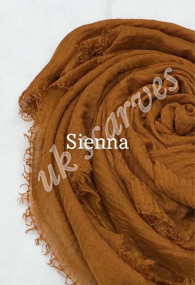 New Style Crinkle Scarf Hijab Plain Maxi Headscarf Crimp Scarves Shawl ...