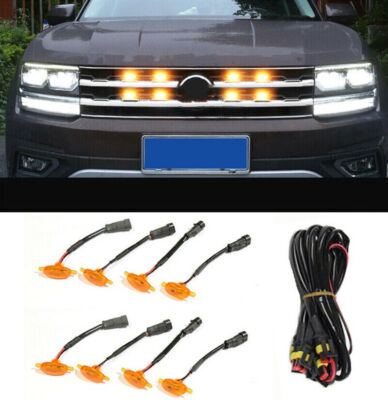 2017-2020 For VW Atlas Front Grille LED Light Raptor Style Grill Cover ...