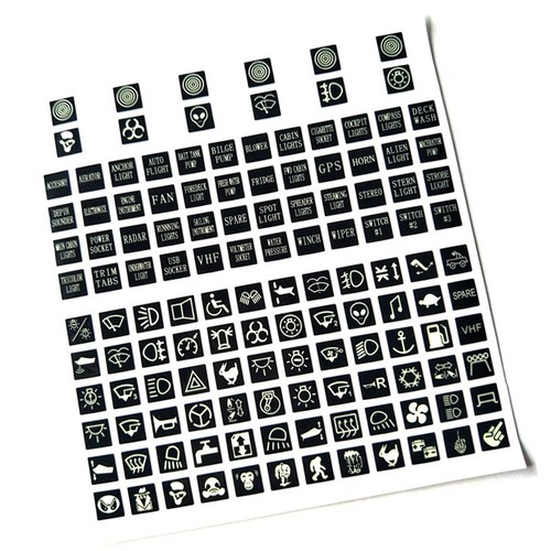 132* Luminous Fuse Box/Switch Stickers Labels Instrument Board Car Boat ...