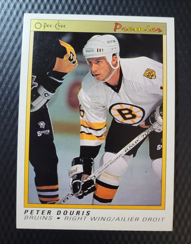 1990-91 O-Pee-Chee Premier PETER DOURIS Boston Bruins ROOKIE Hockey ...