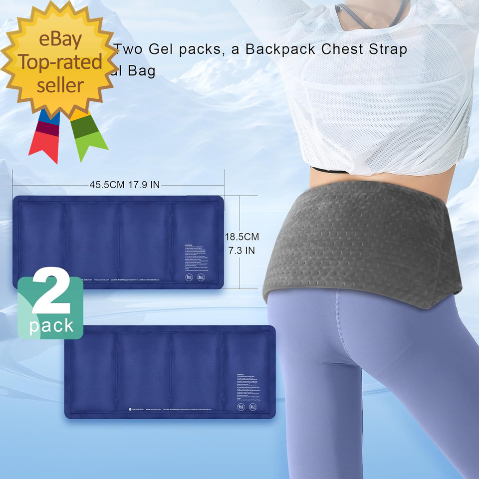Large Ice Packs for Injuries Reusable 2 Gel Cold Pack for Hip Shoulder ...