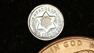 MINIATURE COIN 1851 3 CENT TRIME PROOF LIKE STERLING SILVER | eBay