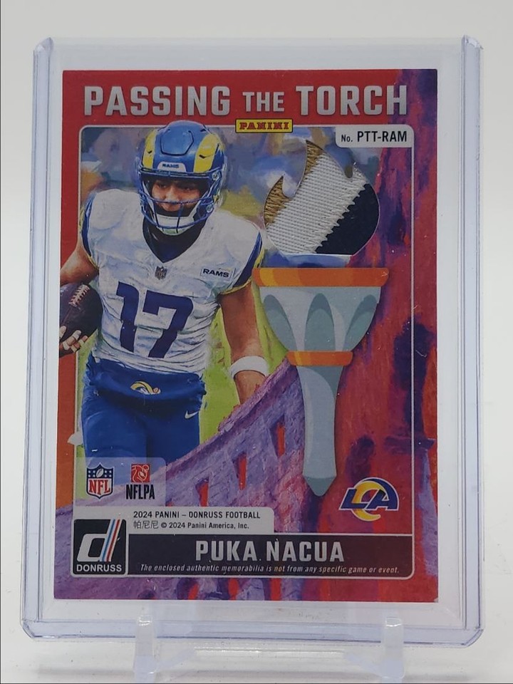 TORRY HOLT PUKA NACUA 2024 DONRUSS PASSING THE TORCH PATCH PRIME /49 ...
