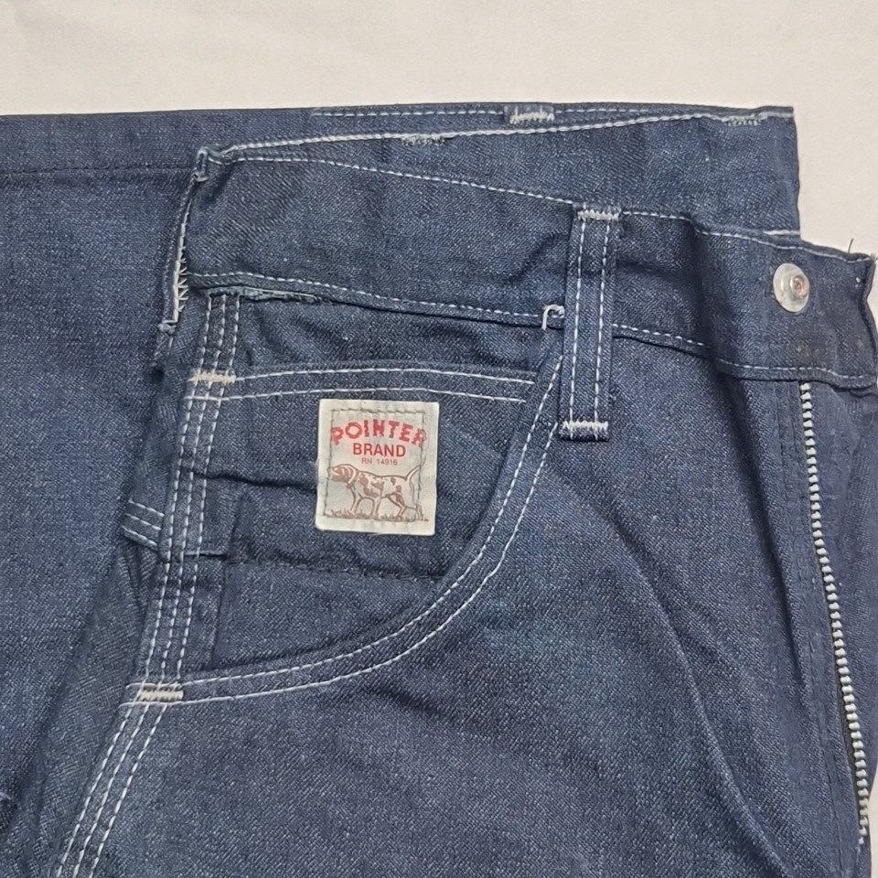 Vintage 70s Pointer Brand Jeans Mens Blue Carpenter Dark Denim New ...
